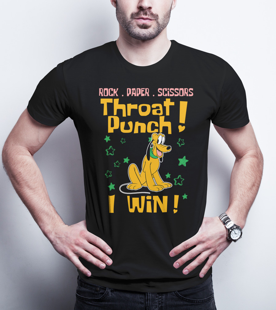 Rock Paper Scissors Throat Punch I Win Pluto Stars T-Shirt
