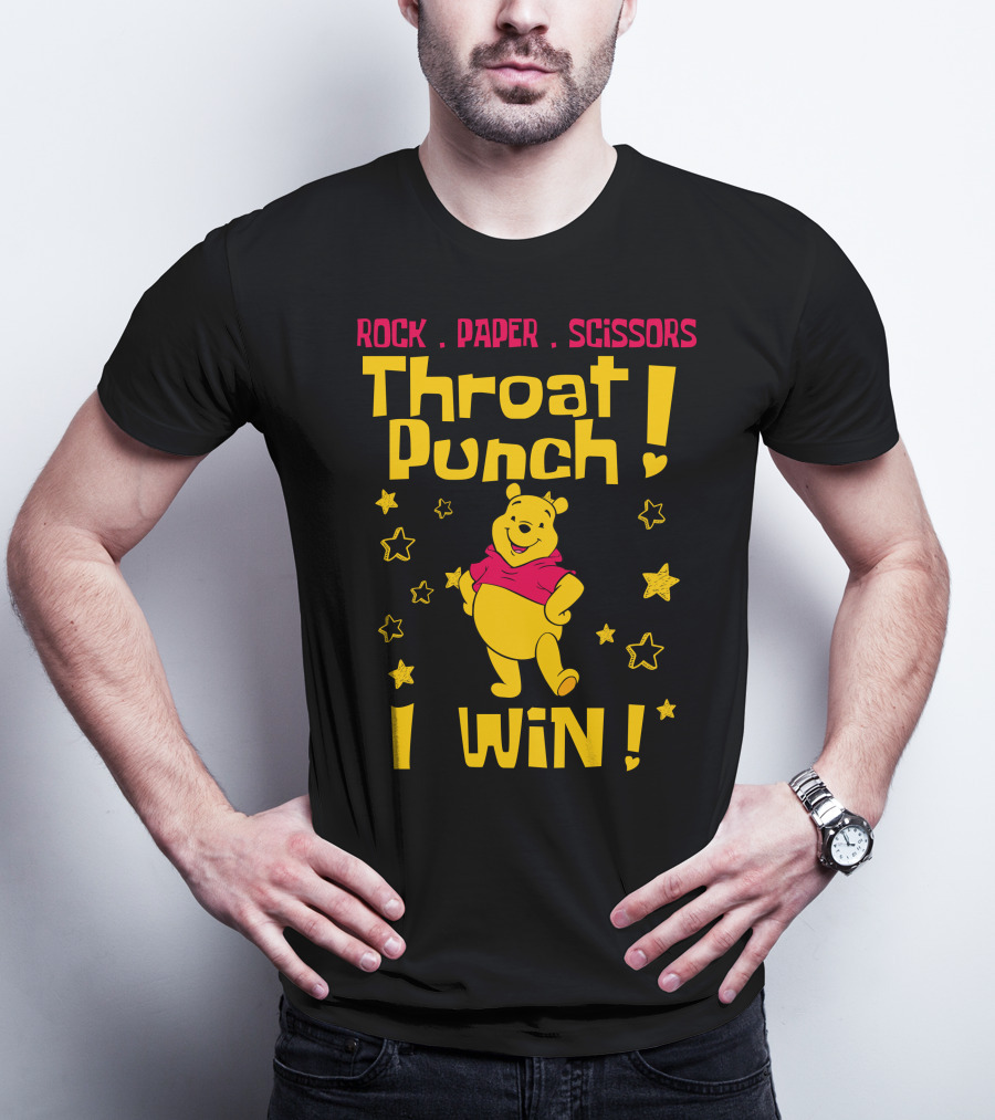 Rock Paper Scissors Throat Punch I Win Pooh T-Shirt