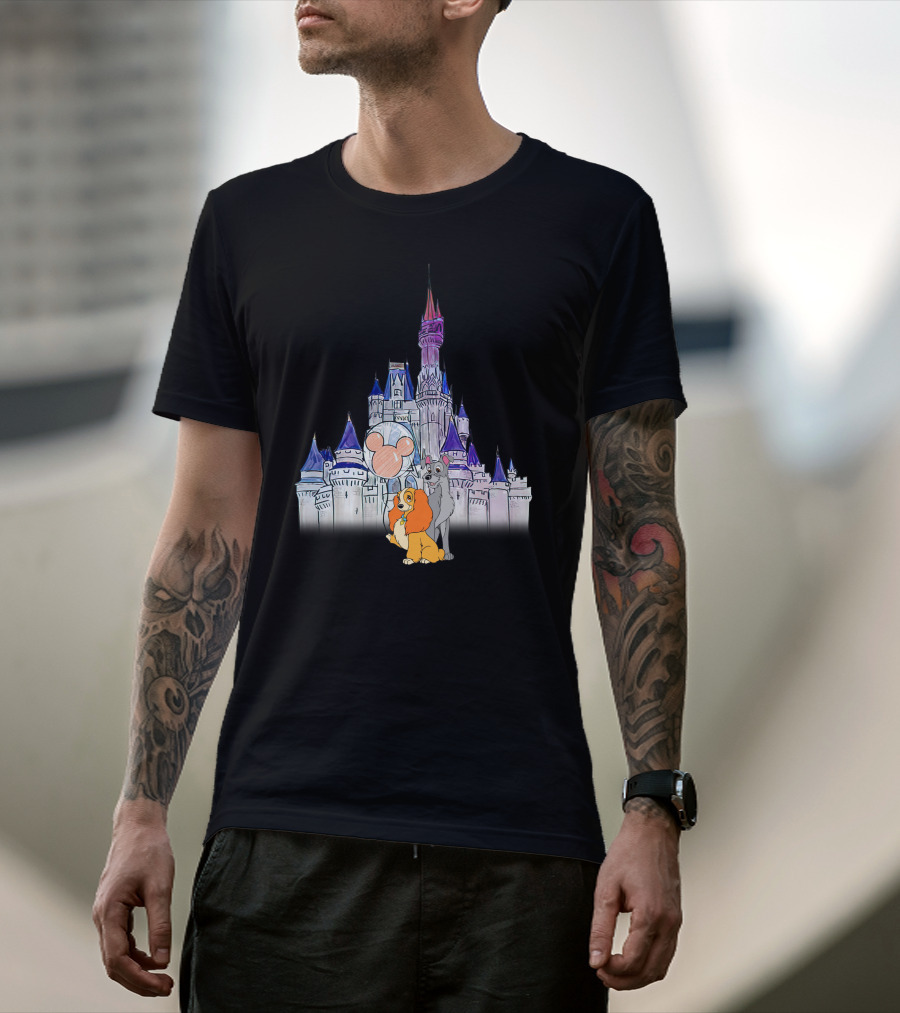 Lady And The Tramp Disney Castle Magic Balloon T-Shirt