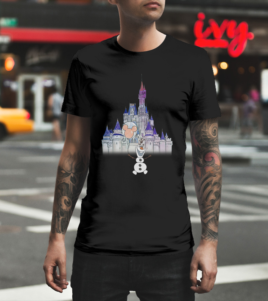 Frozen Olaf Disney Castle Mickey Balloon T-Shirt