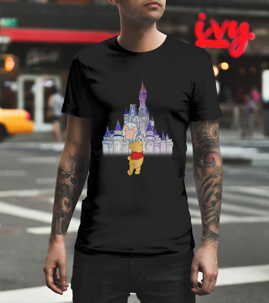 Winnie The Pooh Mickey Balloon Disney Castle T-Shirt