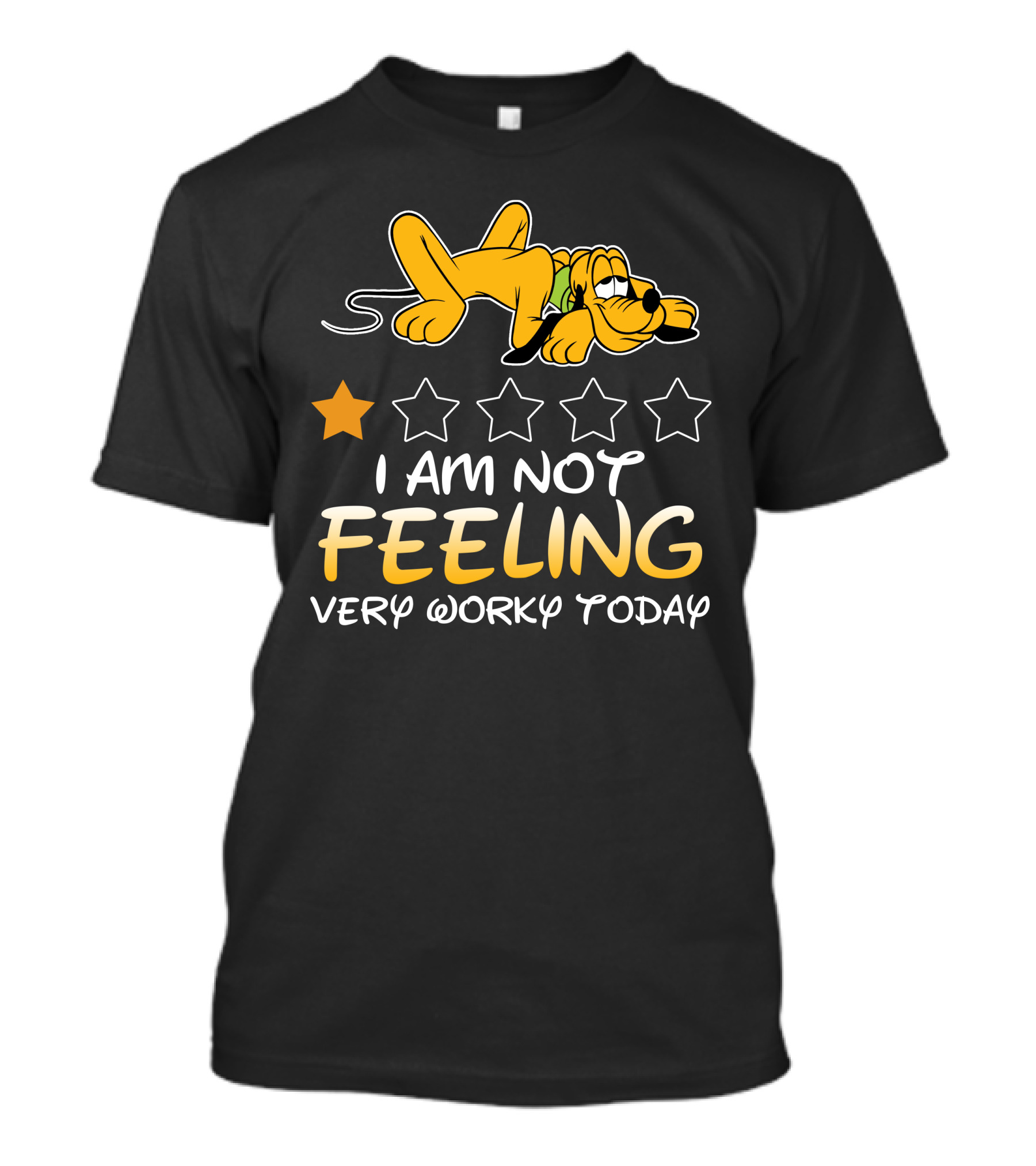 Pluto I Am Not Feeling Very Worky Today Five Star Rating T-Shirt