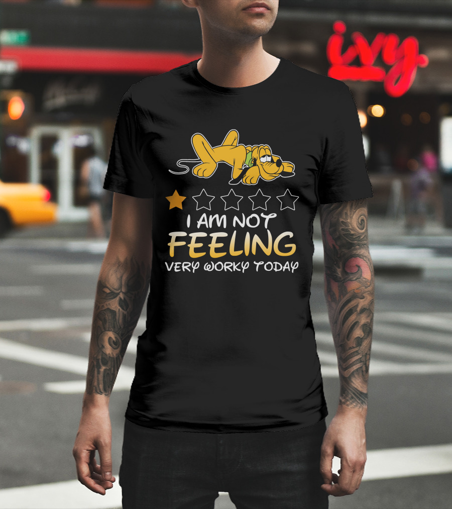 Pluto I Am Not Feeling Very Worky Today Five Star Rating T-Shirt