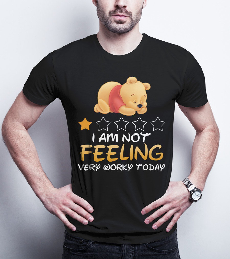 Pooh I Am Not Feeling Very Worky Today Sleeping Character Iconic Star T-Shirt