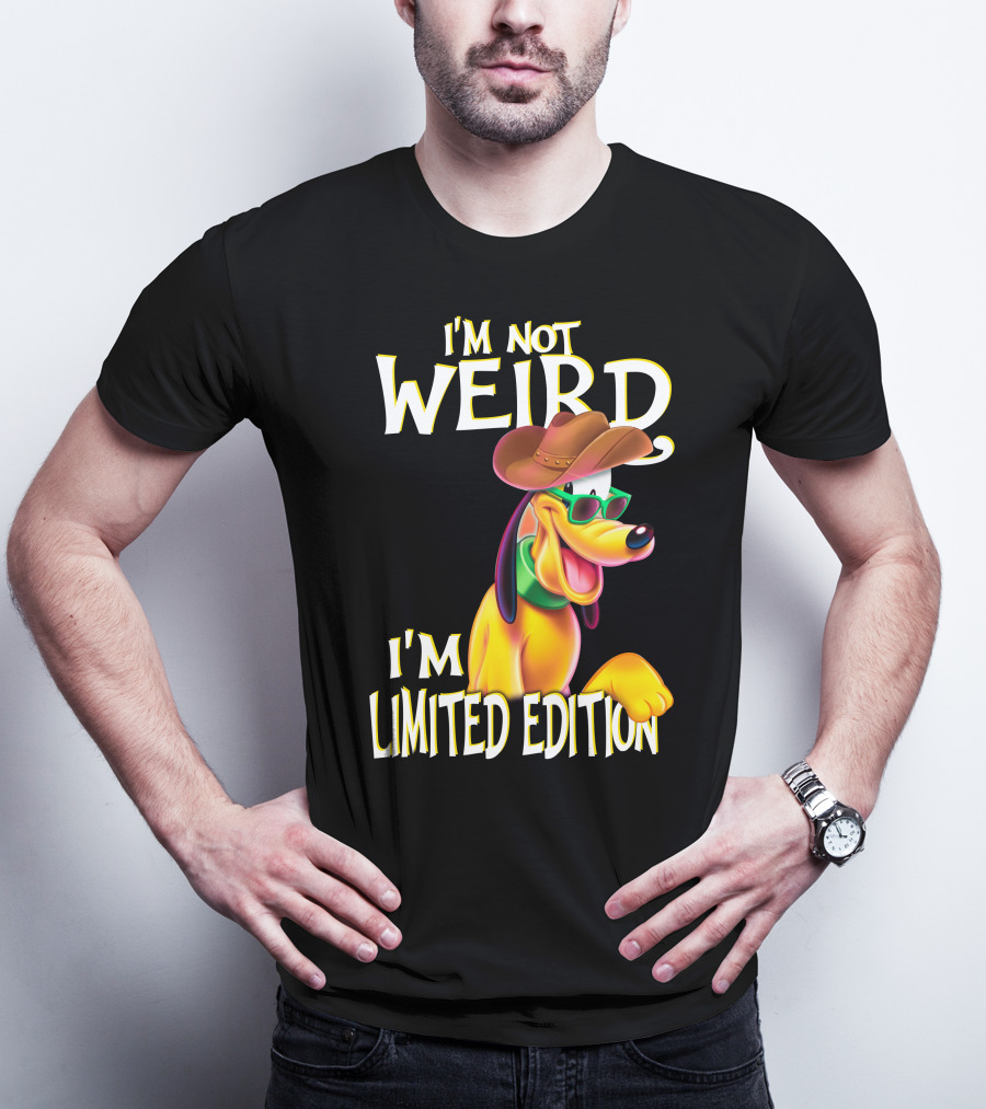 I'm Not Weird I'm Pluto Wearing Cowboy Hat And Sunglasses T-Shirt