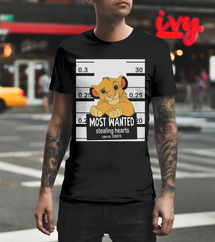 Most Wanted Simba Stealing Hearts Case No. 2568978 T-Shirt