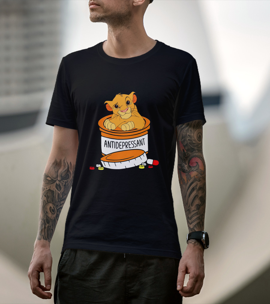 Simba Antidepressant Prescription Cartoon Pills T-Shirt