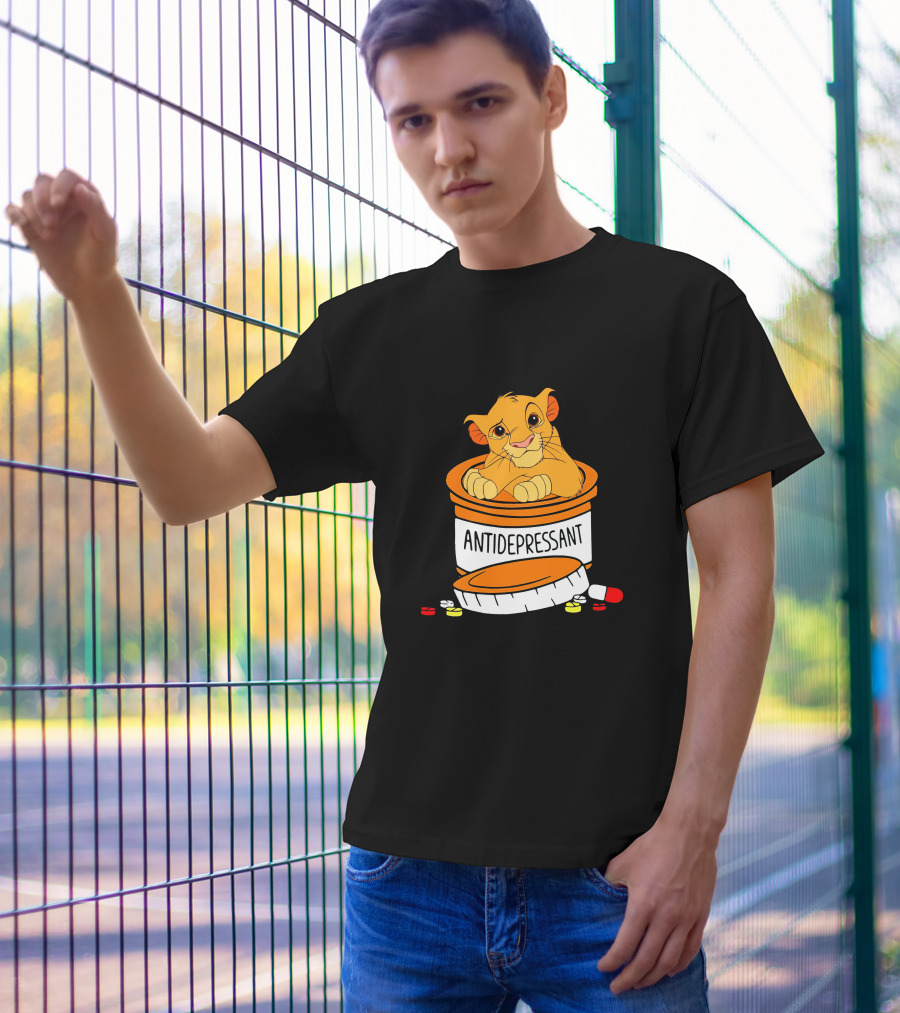 Simba Antidepressant Prescription Cartoon Pills T-Shirt