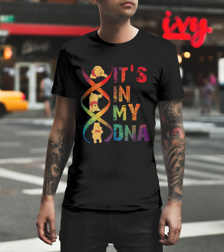Winnie The Pooh It's In My Dna Rainbow T-Shirt