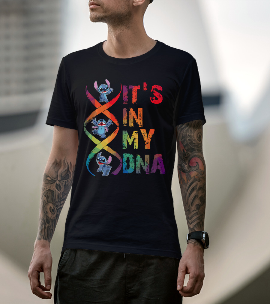 Stitch It's In My Dna Rainbow Dna Helix T-Shirt