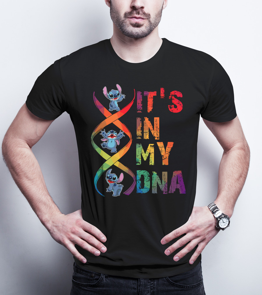 Stitch It's In My Dna Rainbow Dna Helix T-Shirt