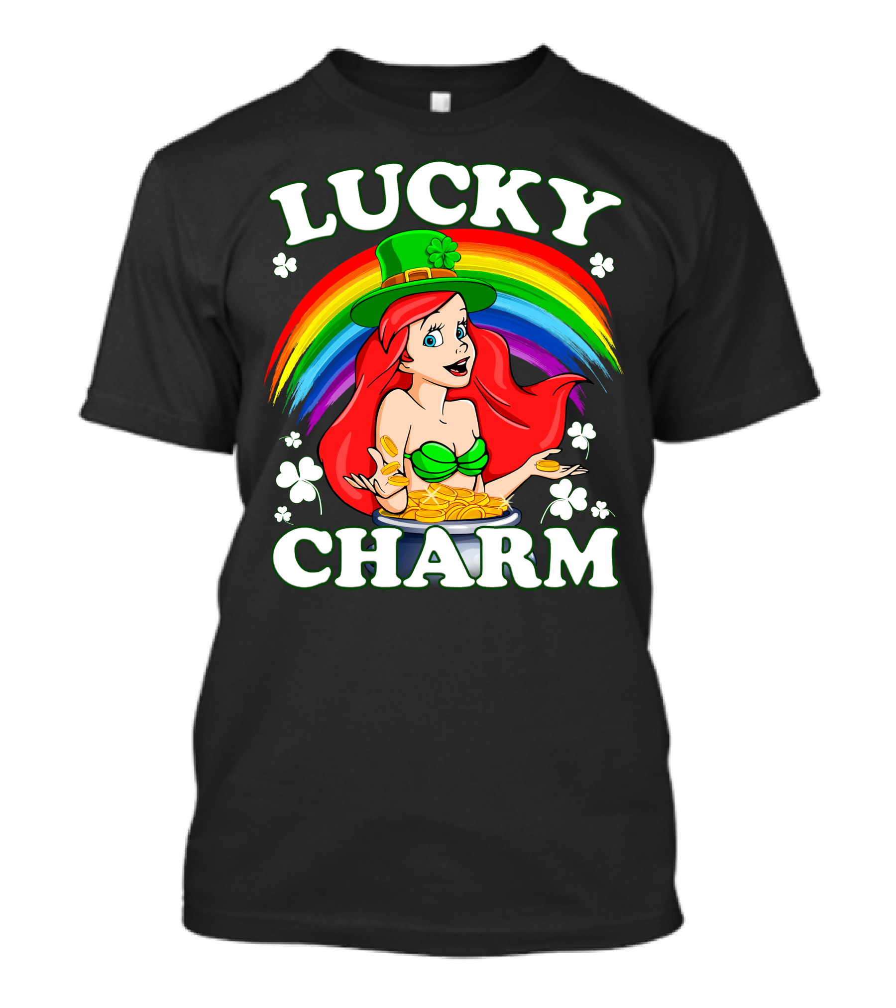 Lucky Charm Rainbow Ariel Pot Of Gold T-Shirt