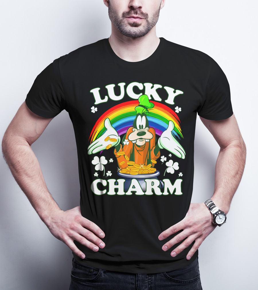 Lucky Charm Goofy Rainbow Pot Of Gold T-Shirt