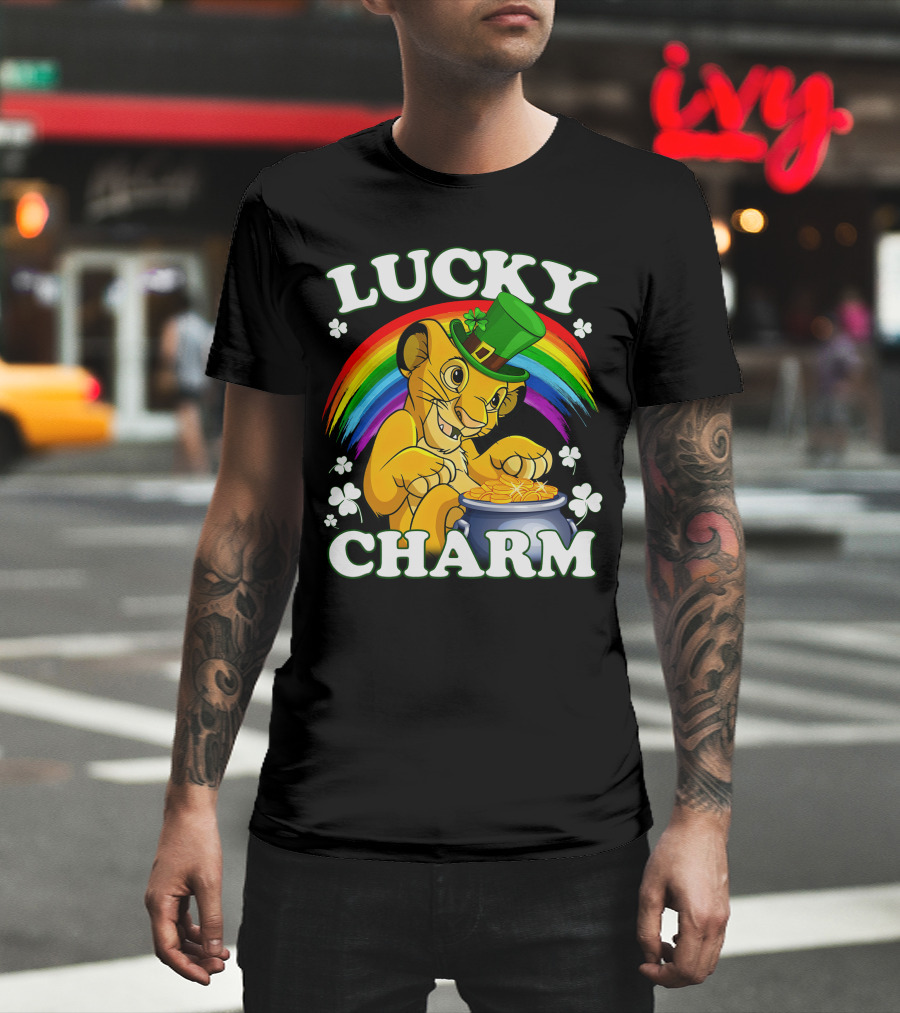 Lucky Charm Simba Rainbow Pot Of Gold T-Shirt