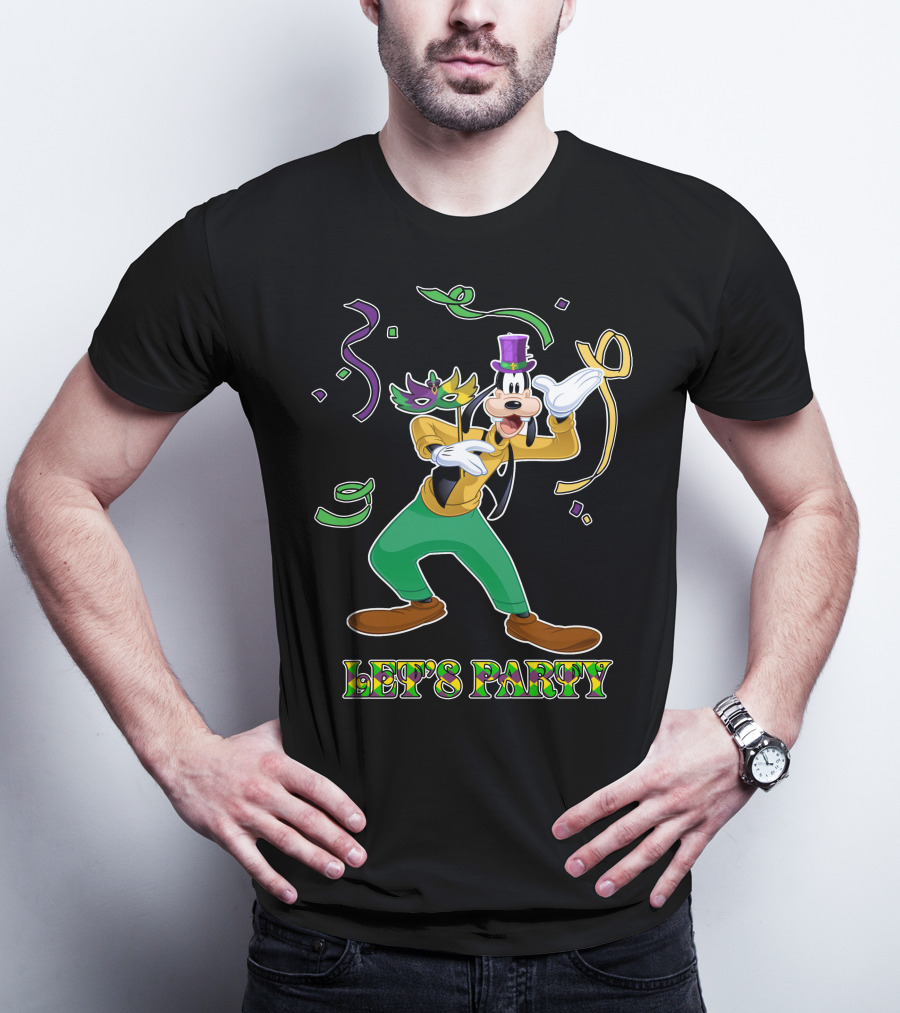 Goofy Let's Party Mardi Gras Celebration T-Shirt
