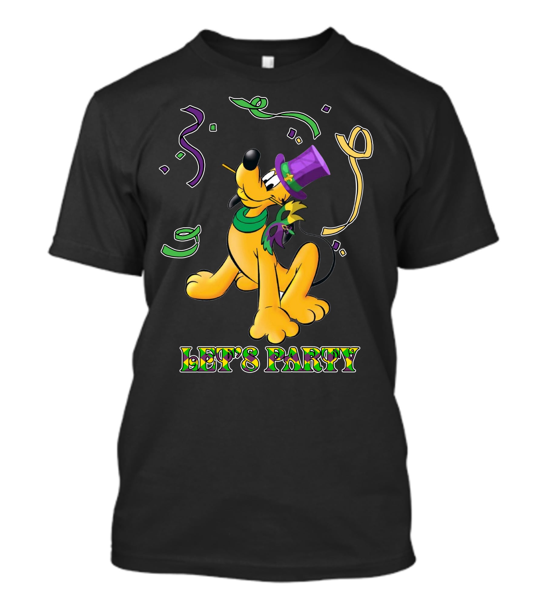 Pluto Let's Party With Mardi Gras Theme T-Shirt