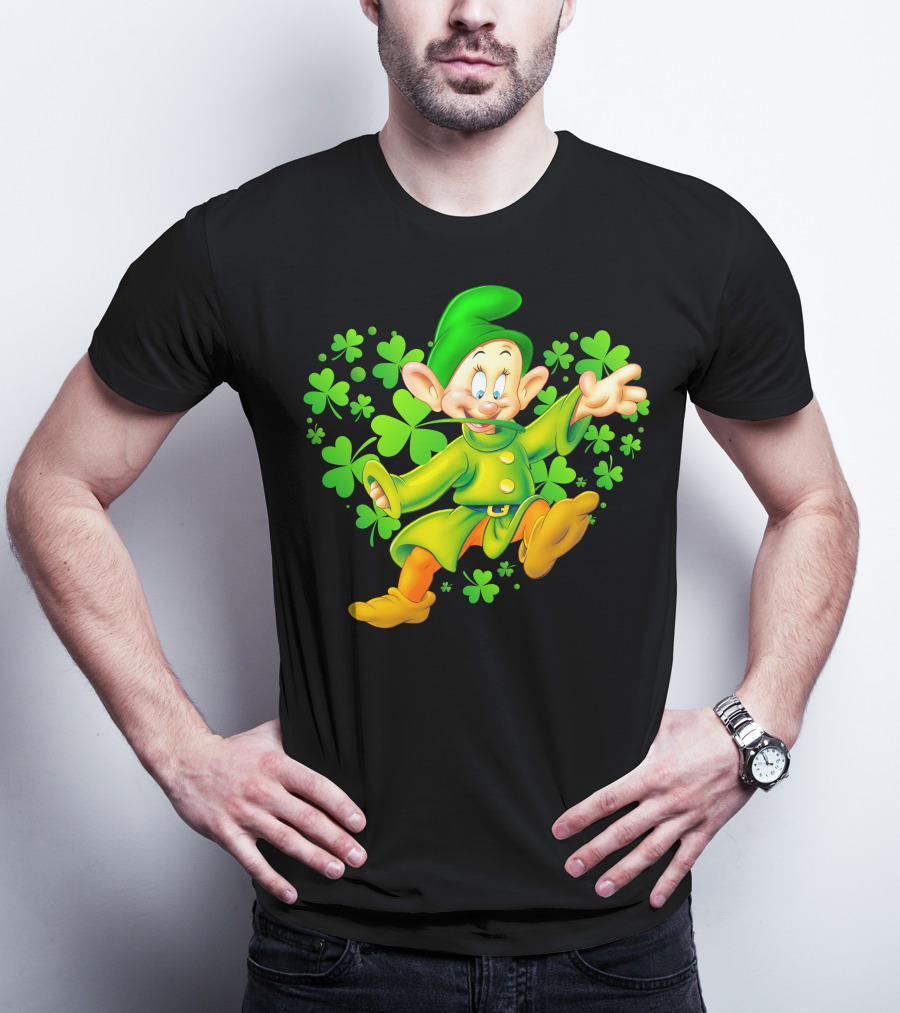 Dopey Green Clover Dance With Shamrocks T-Shirt