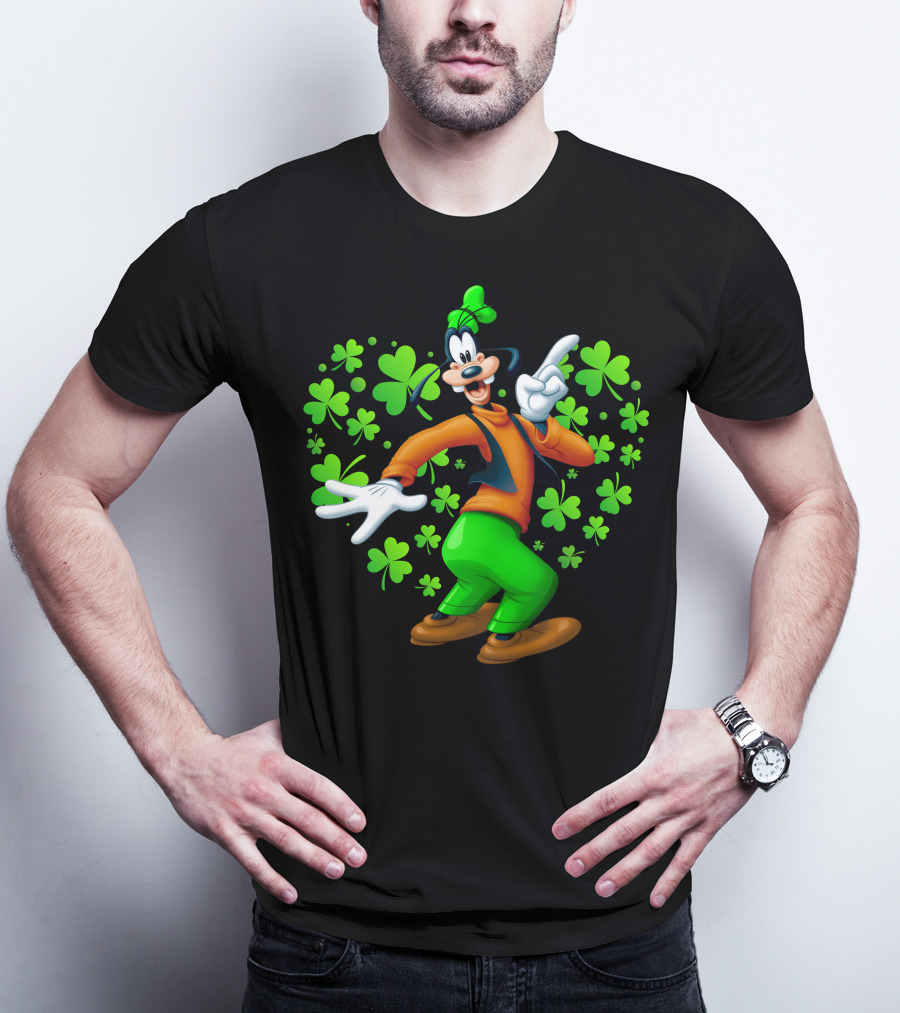 Goofy St. Patrick's Day Shamrock Celebration T-Shirt