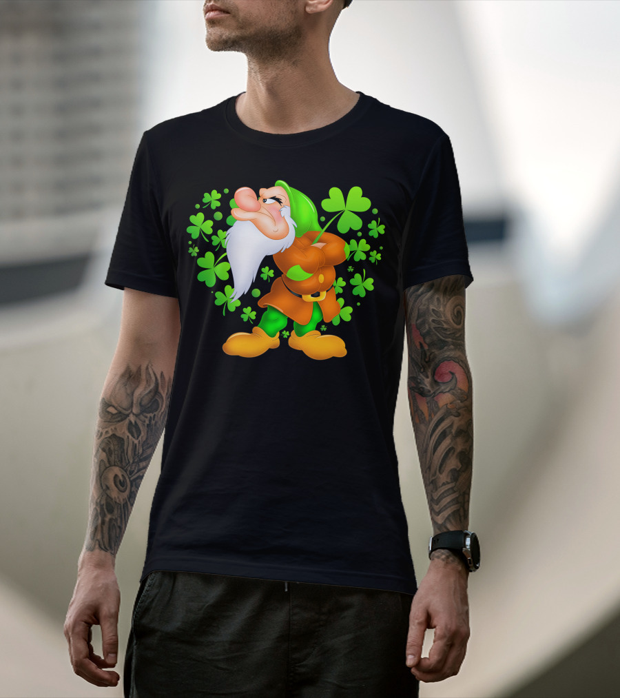 Grumpy Dwarf With Shamrock T-Shirt