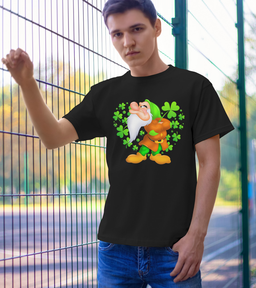 Grumpy Dwarf With Shamrock T-Shirt