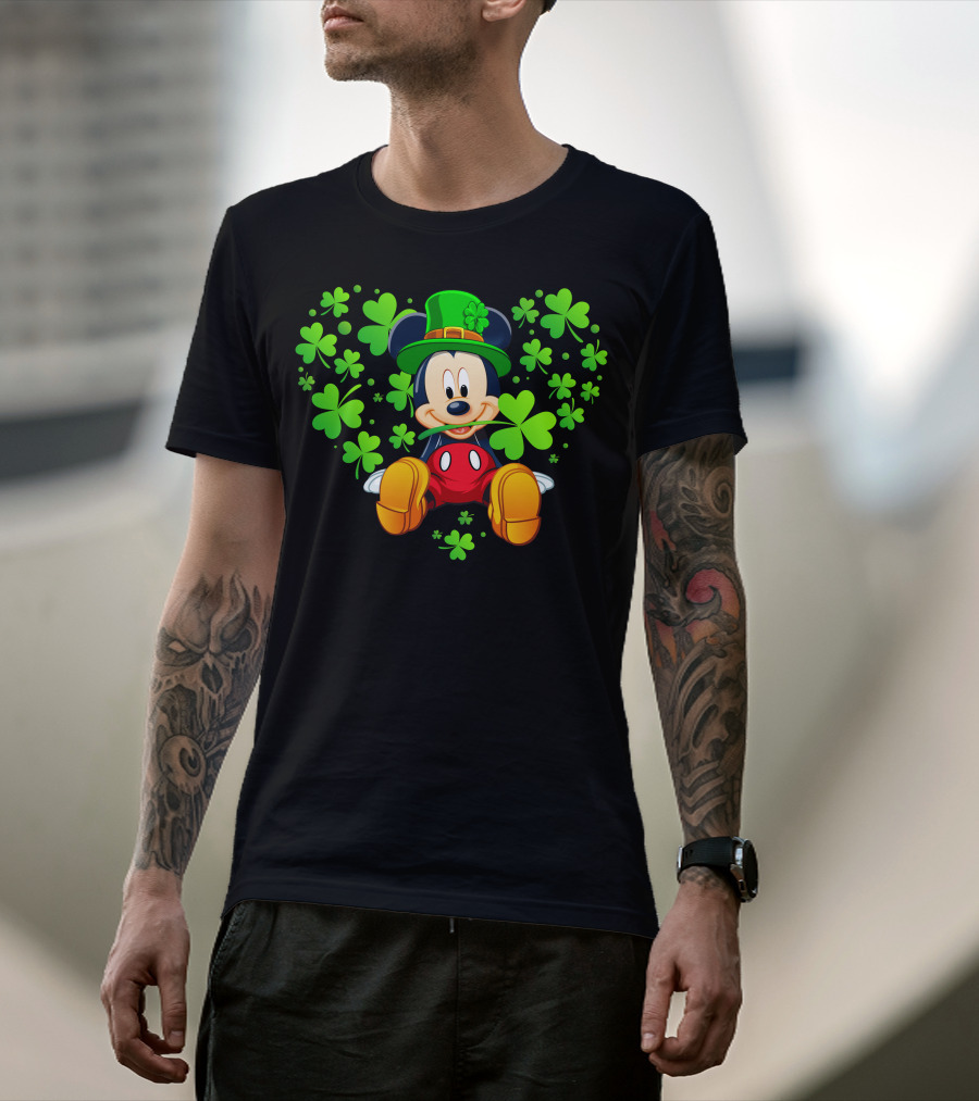 Mickey Mouse St. Patrick's Day Shamrock Hat T-Shirt
