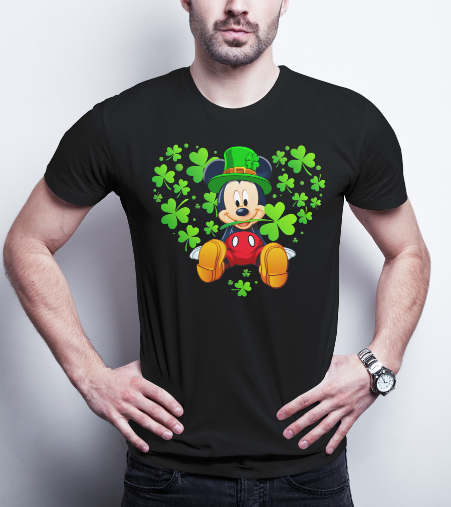 Mickey Mouse St. Patrick's Day Shamrock Hat T-Shirt