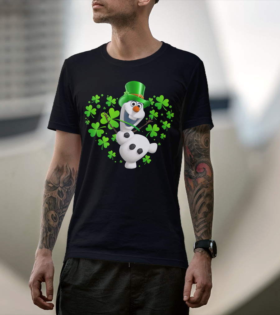 Olaf St. Patrick's Day Green Shamrocks And Hat T-Shirt