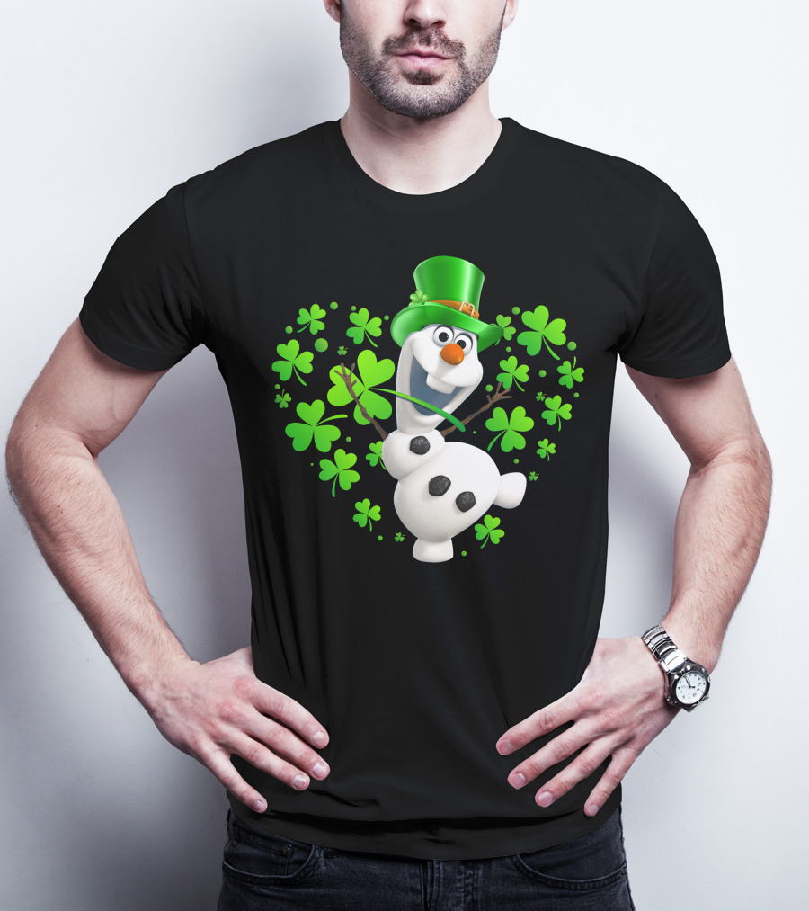 Olaf St. Patrick's Day Green Shamrocks And Hat T-Shirt