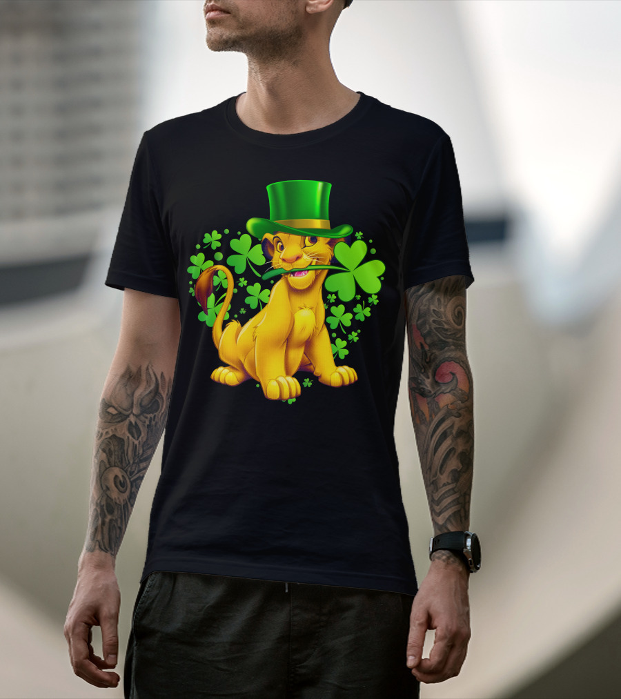 Simba Green Hat Shamrock Heart T-Shirt