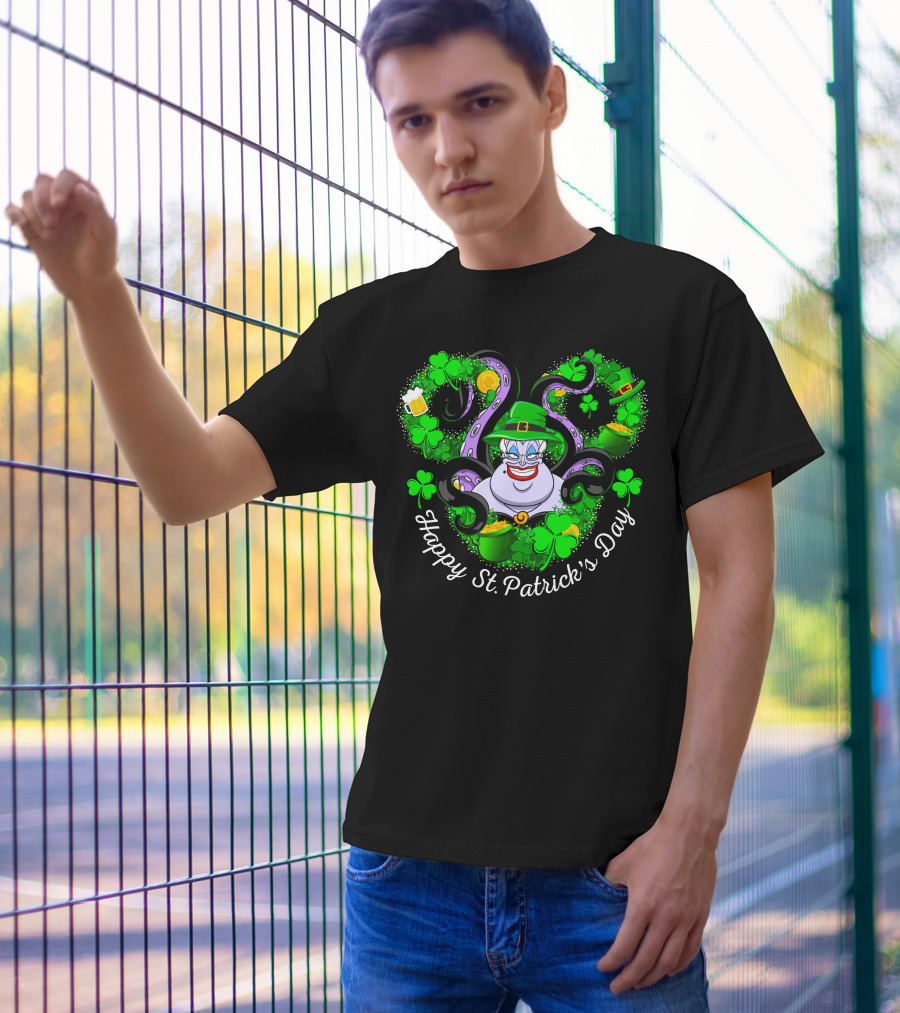 Ursula Happy St. Patrick's Day Clover Coins And Tentacles T-Shirt
