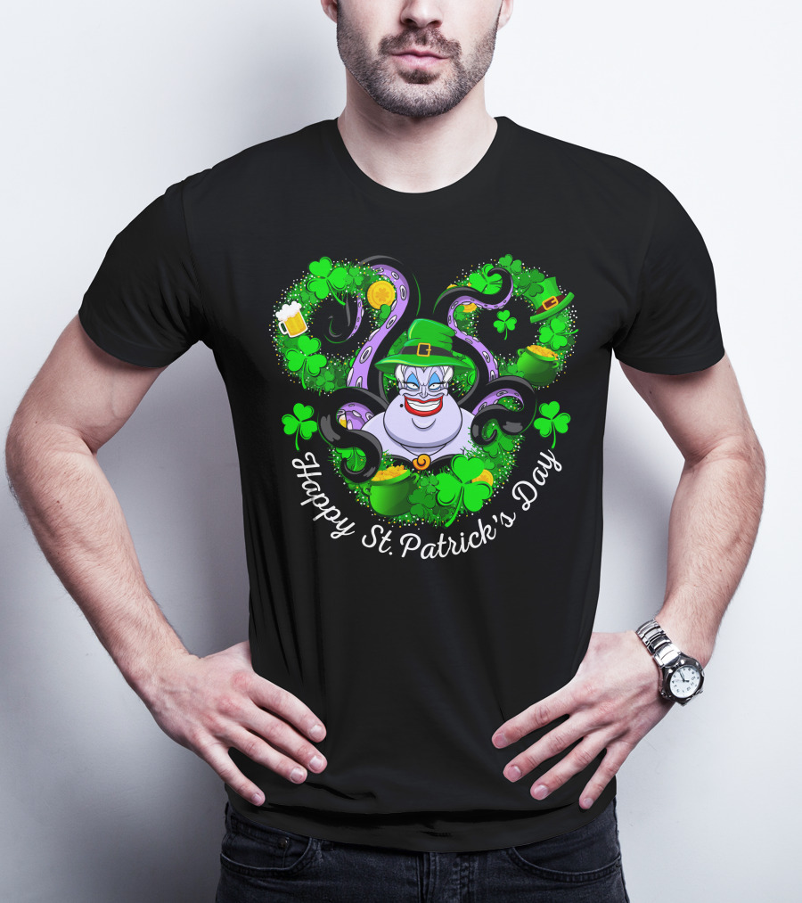 Ursula Happy St. Patrick's Day Clover Coins And Tentacles T-Shirt