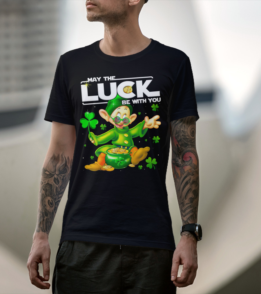 May The Luck Be With You Dopey Coins Shamrock Pot T-Shirt