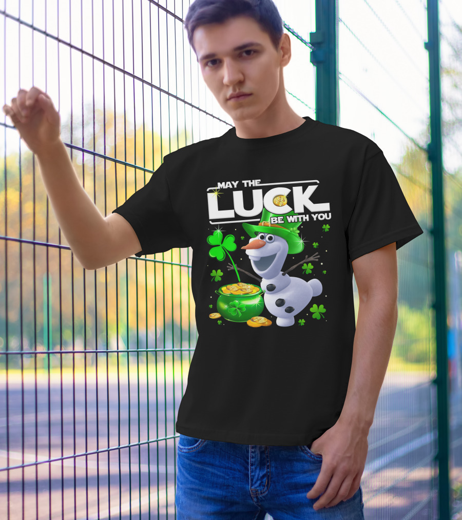 May The Luck Be With You Olaf St. Patrick's Day Theme T-Shirt