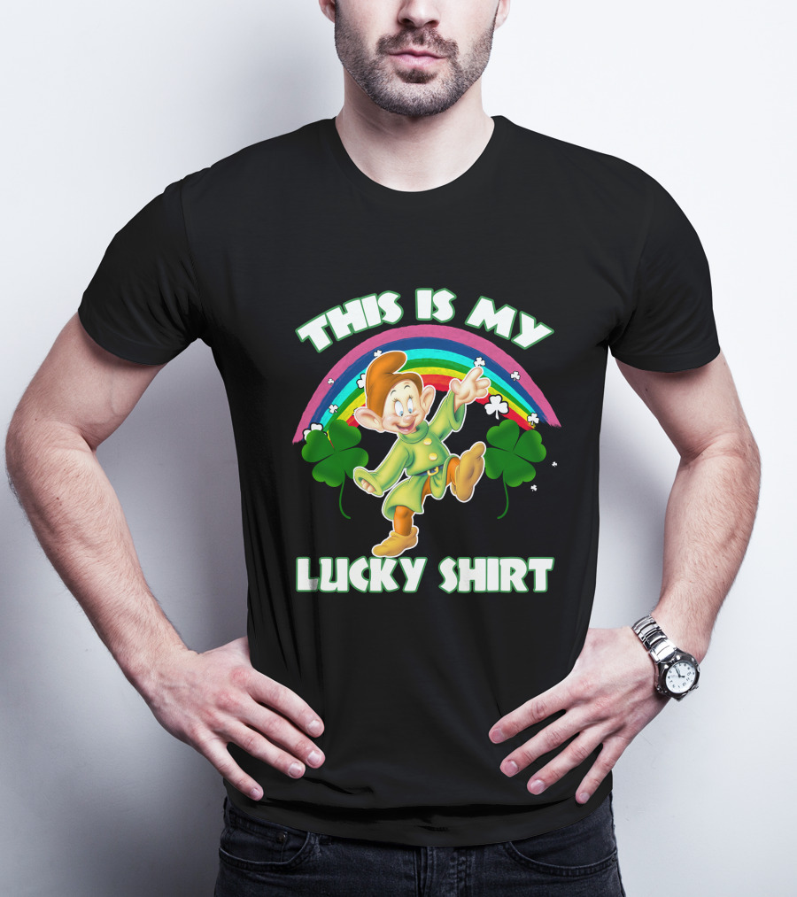 This Is My Lucky Shirt Dopey Rainbow Shamrock T-Shirt