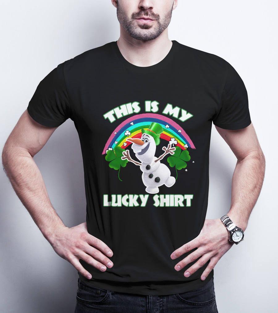 This Is My Lucky Shirt Olaf Rainbow And Shamrocks T-Shirt