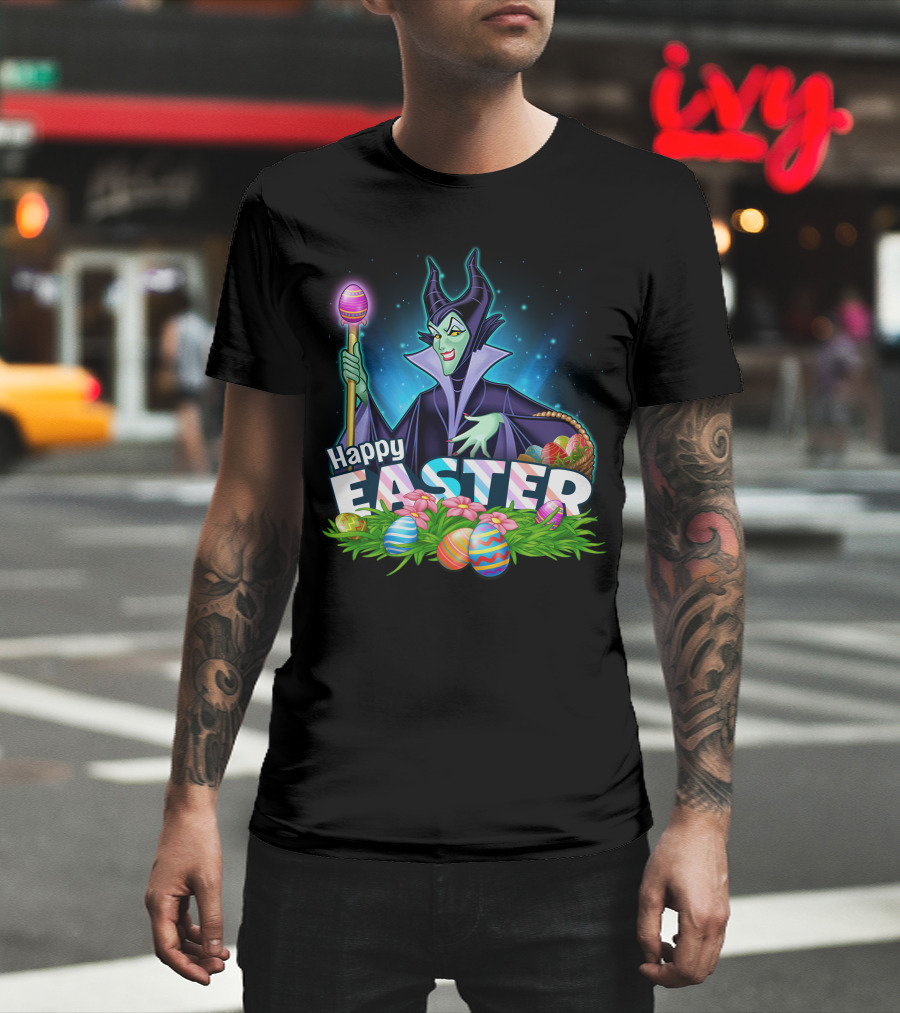 Maleficent Happy Easter Basket And Eggs T-Shirt
