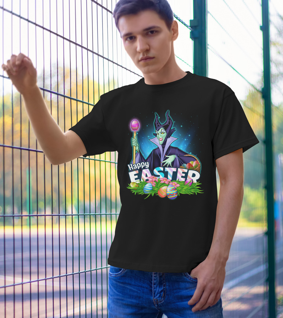 Maleficent Happy Easter Basket And Eggs T-Shirt