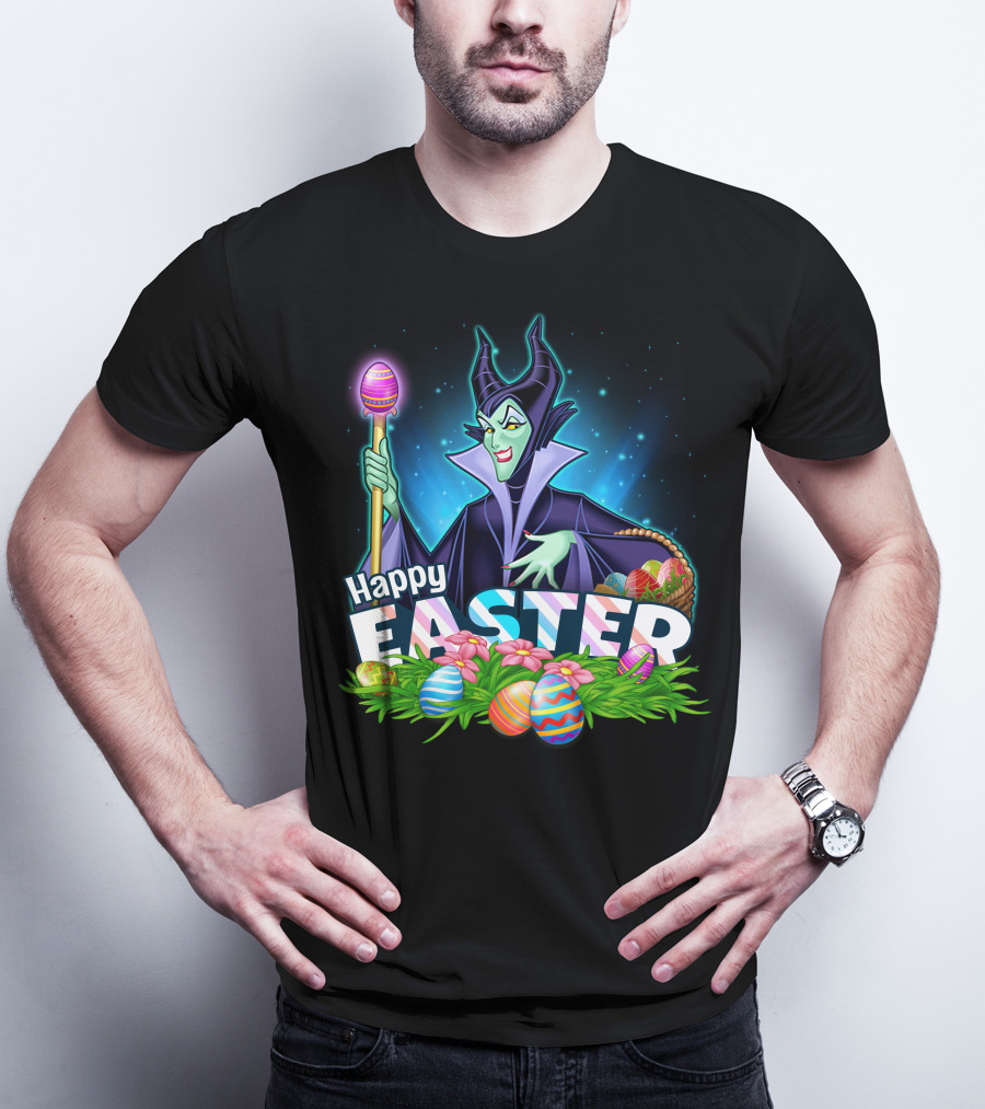 Maleficent Happy Easter Basket And Eggs T-Shirt