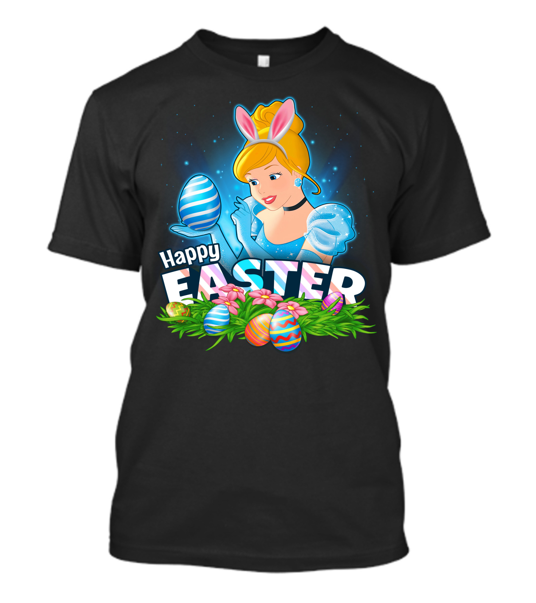 Cinderella Happy Easter Colorful Eggs And Bunny Ears T-Shirt