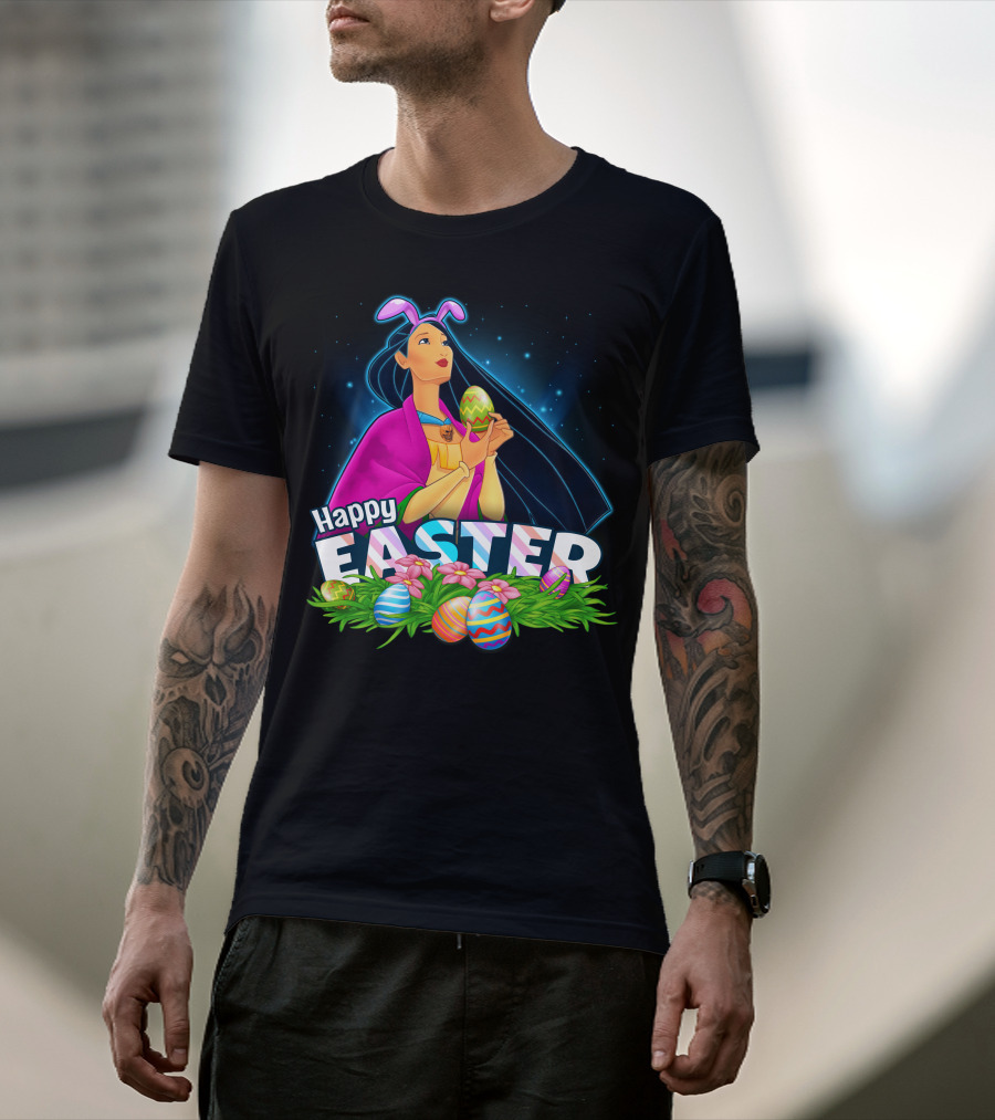POCAHONTAS Happy Easter Bunny Ears And Eggs T-Shirt