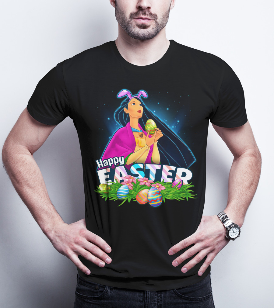 POCAHONTAS Happy Easter Bunny Ears And Eggs T-Shirt