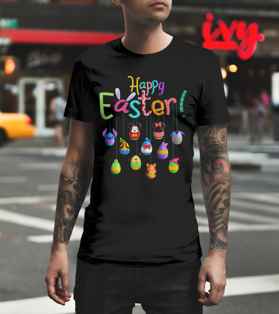 Happy Easter Disney Characters Egg Collection T-Shirt