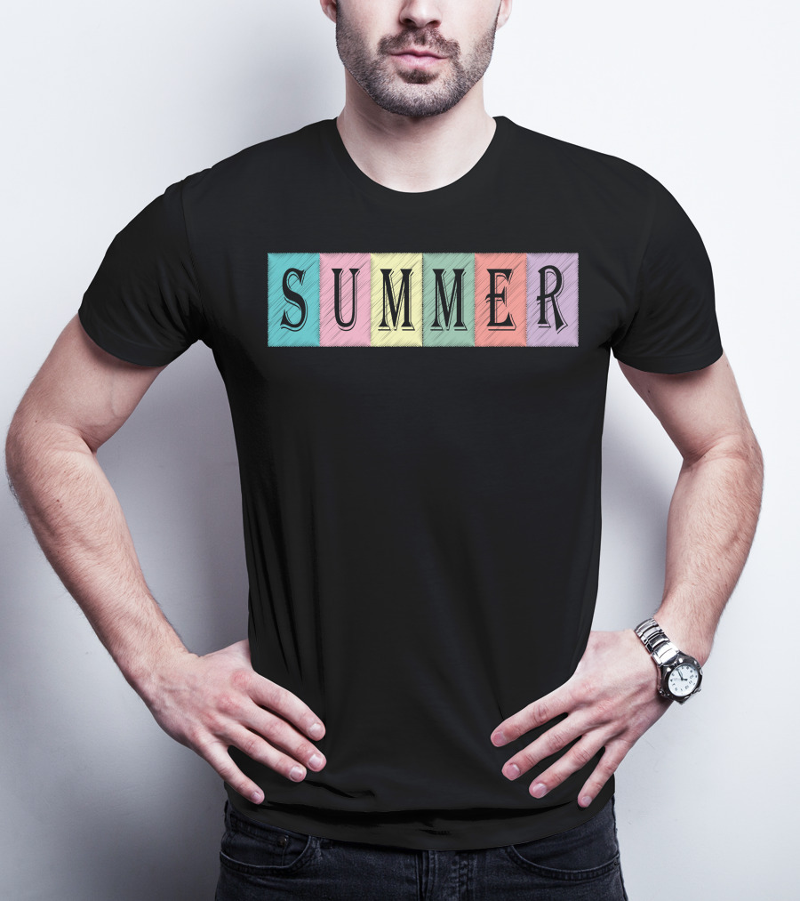 Summer Pastel Blocks Color Vibes T-Shirt