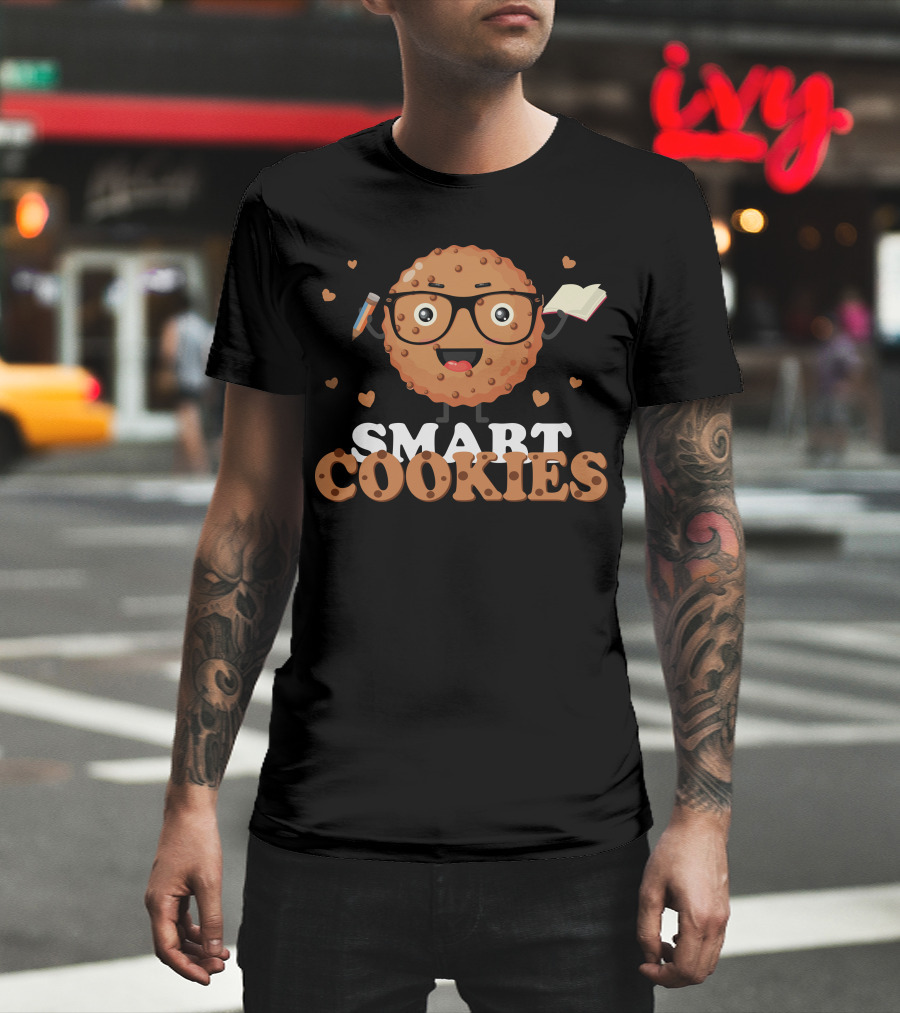 SMART COOKIES Book Pencil Glasses T-Shirt