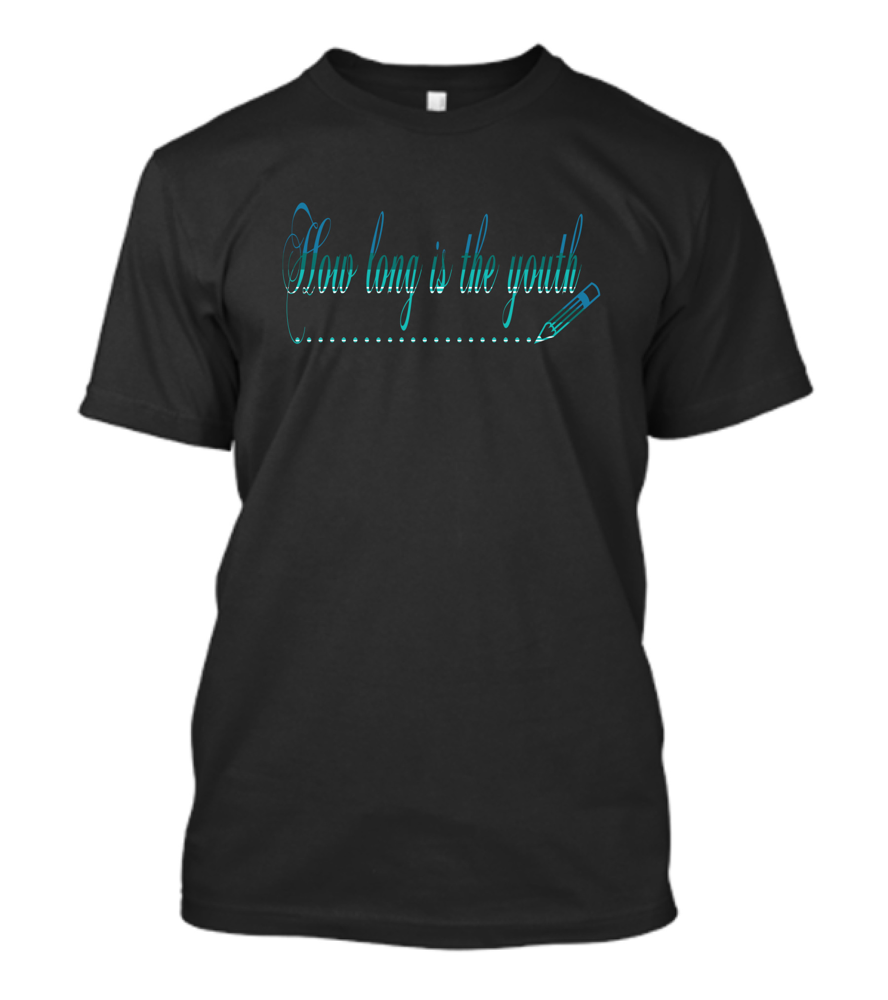 How Long Is The Youth With Pen Drawing Line T-Shirt