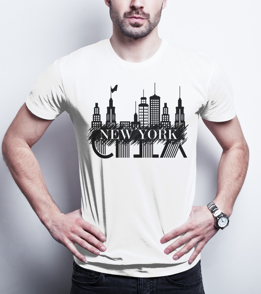 NEW YORK CITY Skyline Architecture Illustration With Skyscrapers T-Shirt
