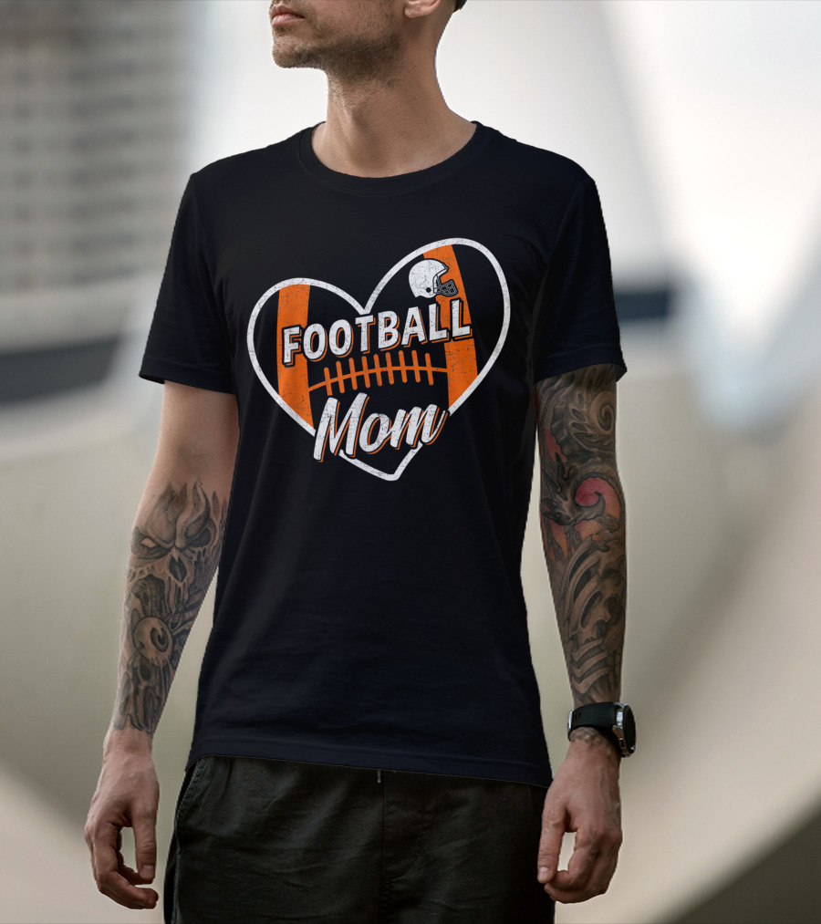 Football Mom Heart Helmet Sport T-Shirt