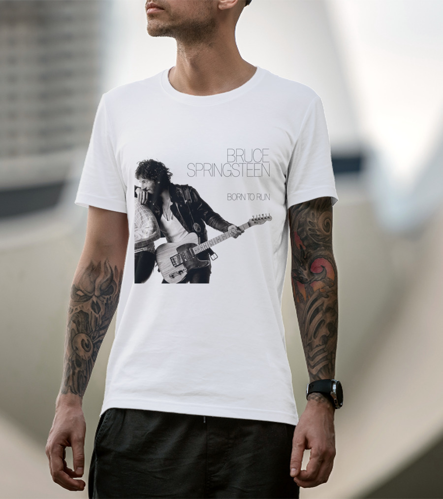 Bruce Springsteen Born To Run Double Sided Retro Music Iconography T-Shirt