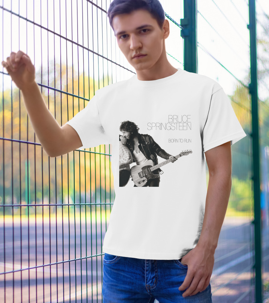 Bruce Springsteen Born To Run Double Sided Retro Music Iconography T-Shirt