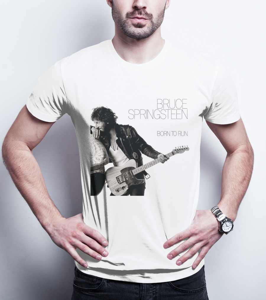 Bruce Springsteen Born To Run Double Sided Retro Music Iconography T-Shirt